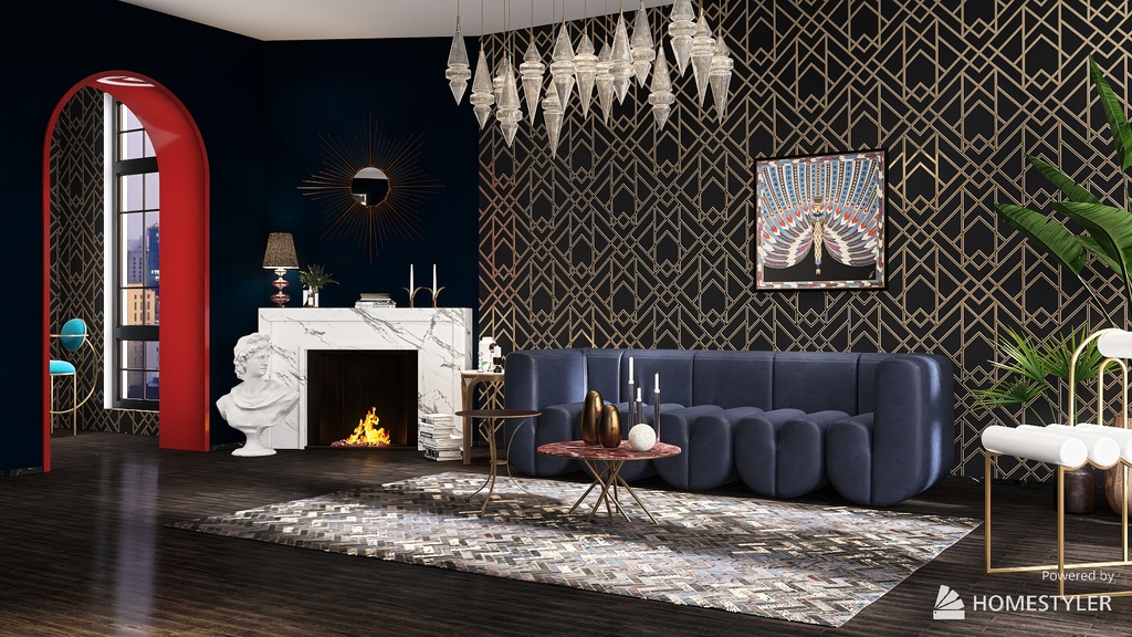 Art Deco Style Flat design ideas & pictures (59 sqm)-Homestyler