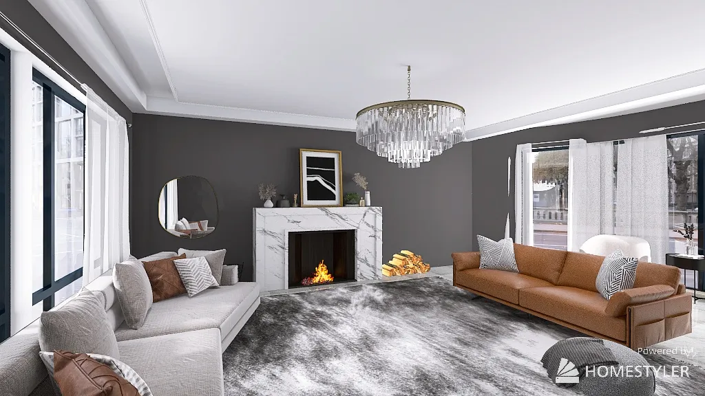 MODERN LIVING ROOM created by Moriah Interiors on Homestyler