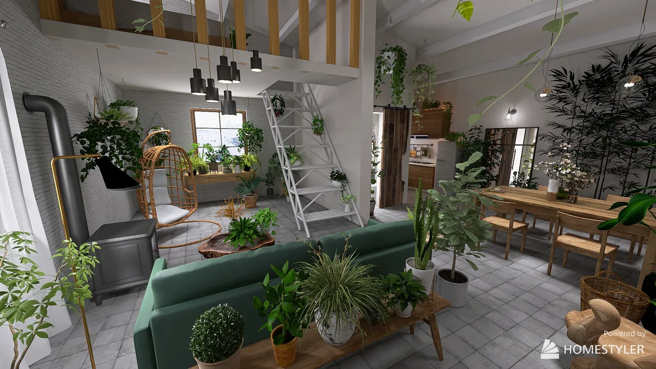 Botanical Oasis Loft created by Ana Rossetti on Homestyler