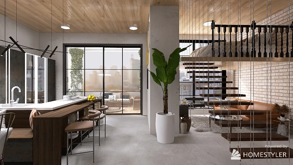 split level flat ,industrial created by Toni M-Georgieva on Homestyler