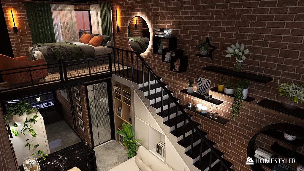 Empty-Contemporary Loft Room created by Amanda Porto on Homestyler