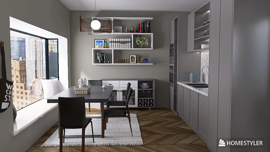 L-Shaped Living/Dining Kitchen created by Kayley W💜 on Homestyler