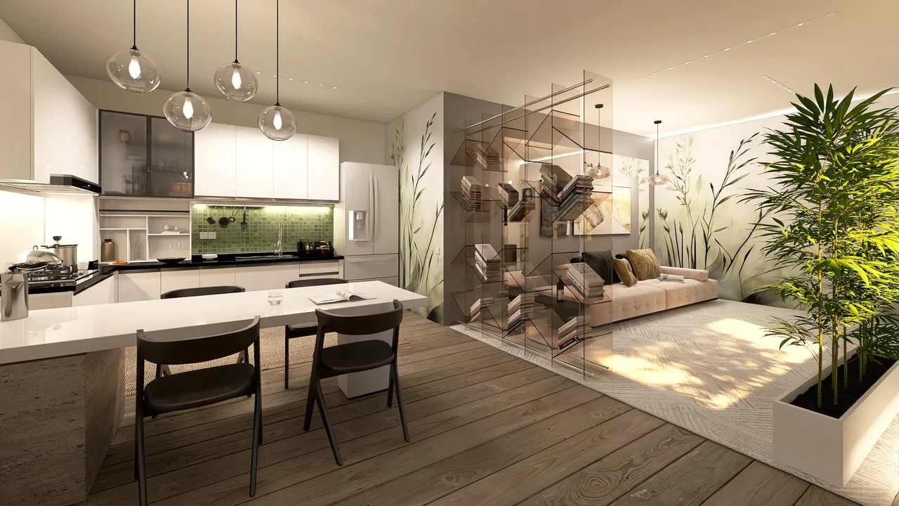 LIVING ROOM WITH KITCHEN created by RITA LUPOLI on Homestyler